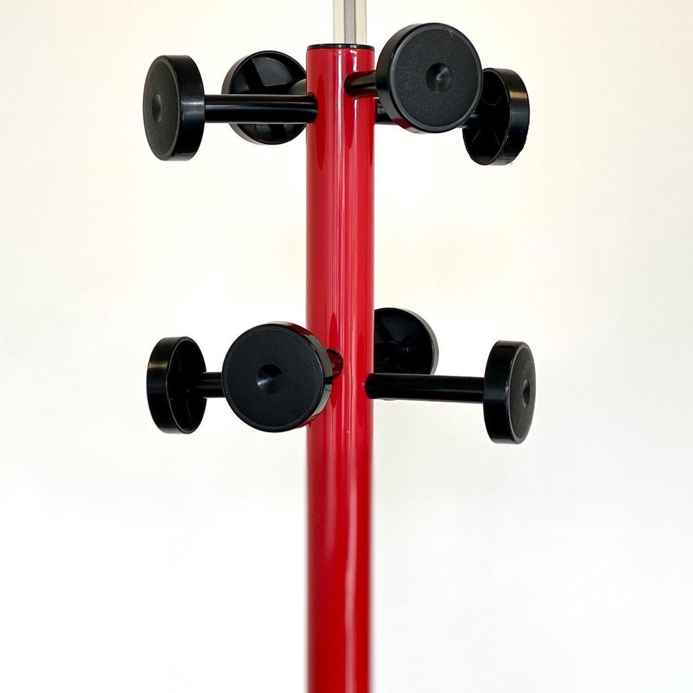 Vintage Red Metal Coat Rack, 1980s for sale at Pamono