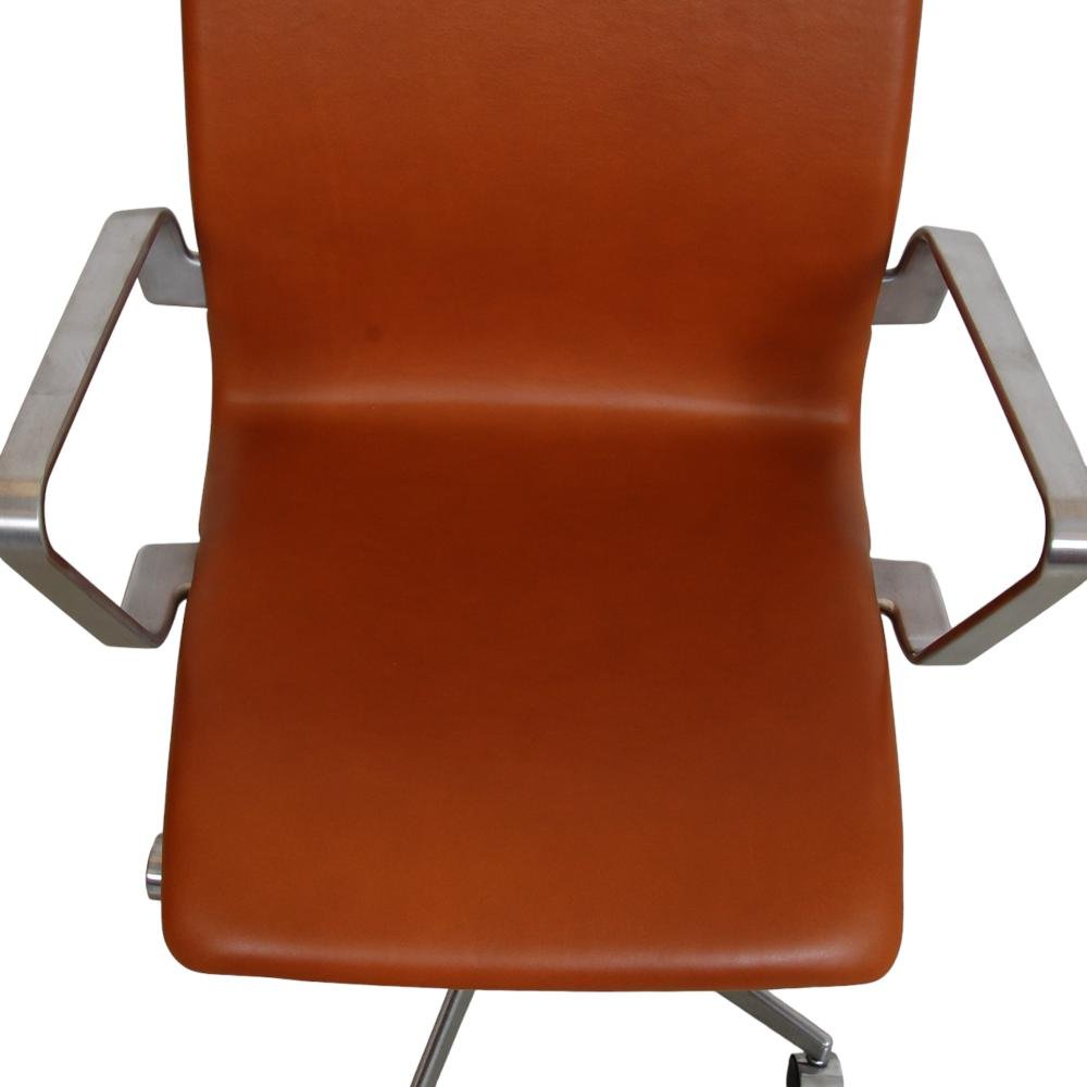 Oxford Office Chair in Walnut Aniline Leather by Arne Jacobsen, 2000s ...