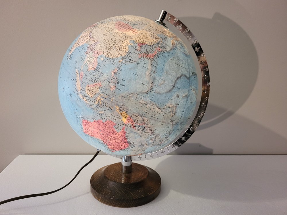 Cardboard Globo with Interior Light from Globes Taride, France, 1960s ...