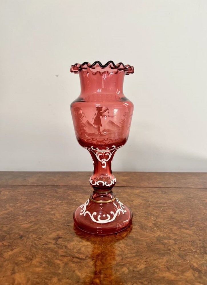 Large Mary Gregory Vase, 1880s for sale at Pamono