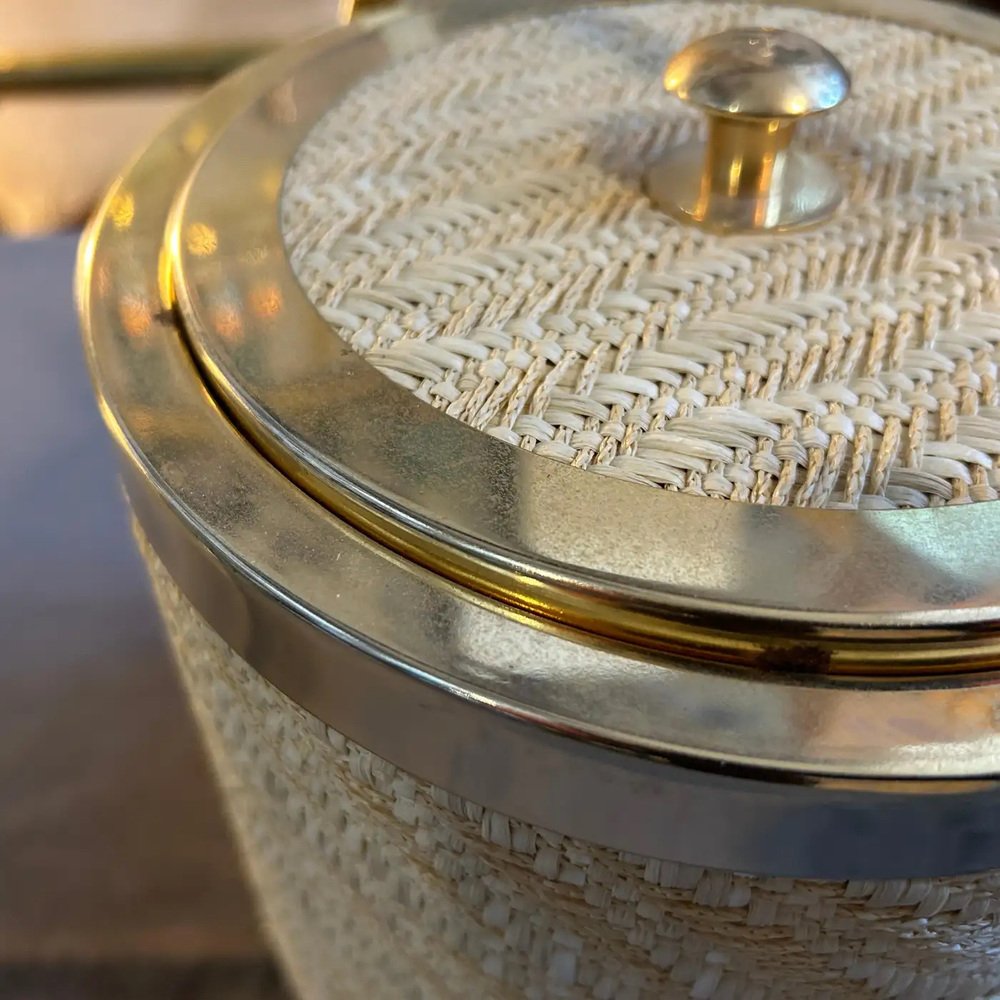Mid-Century Modern Brass and Wicker Italian Ice Bucket, 1970s for sale ...