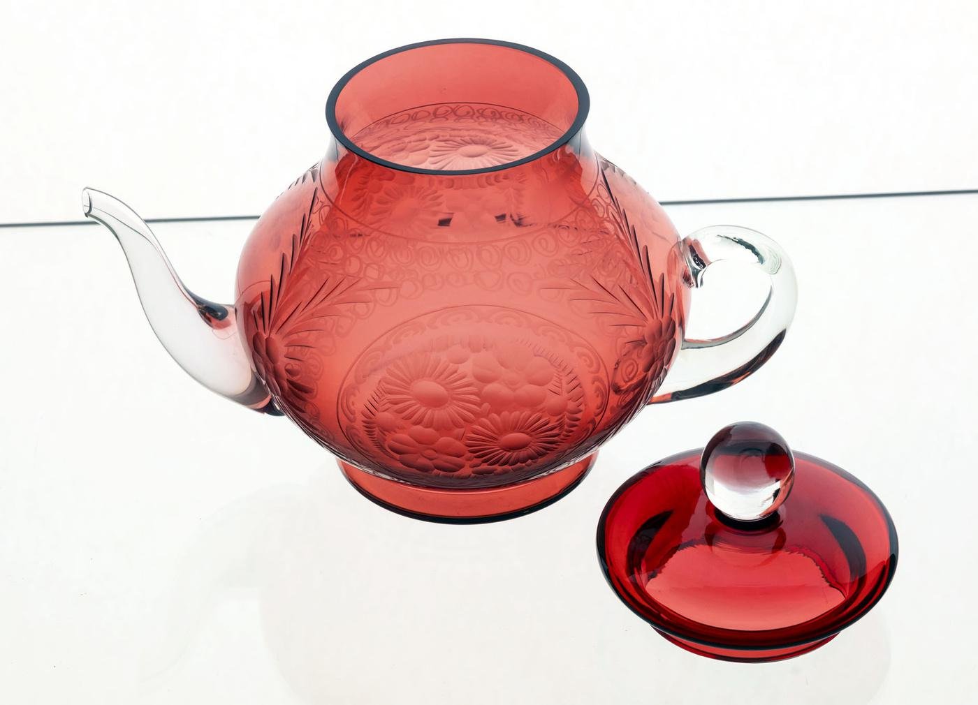 Hand-Cut Glass Teapot, 1970s for sale at Pamono