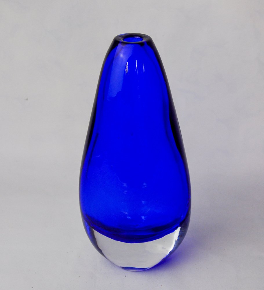 Blue Submerged Jar in Murano Glass attributed to Seguso, Italy, 1970s ...