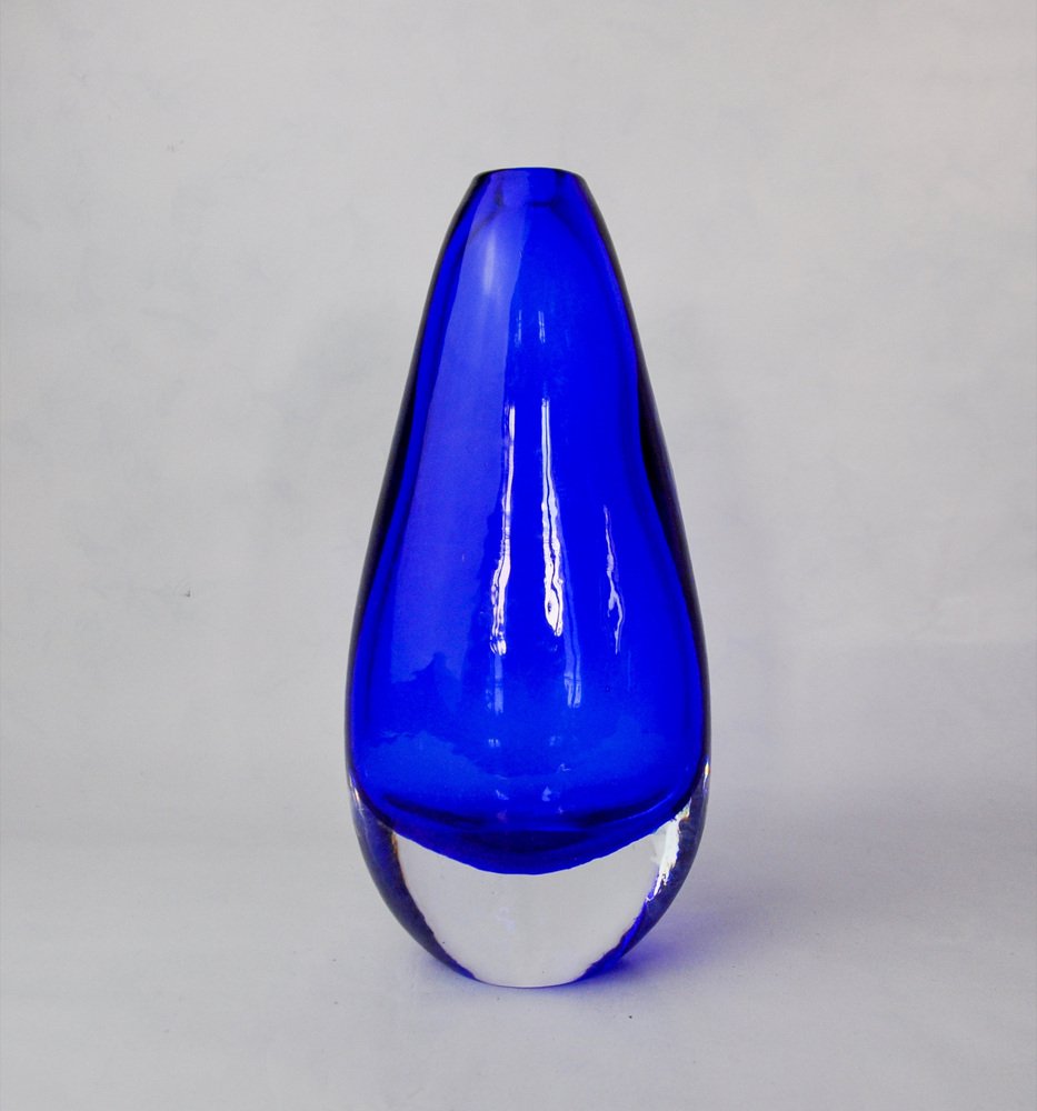 Blue Submerged Jar in Murano Glass attributed to Seguso, Italy, 1970s ...