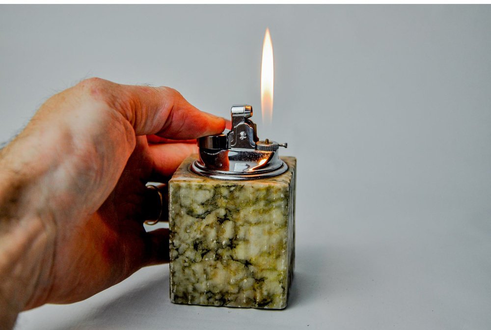 Beige Alabaster Lighter attributed to Romano Bianchi, Italy, 1970s for ...