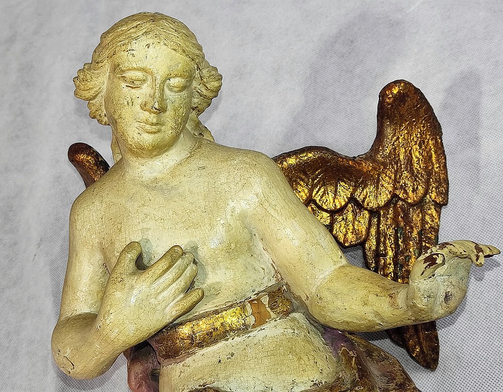 Baroque Altar Angel in Limewood, 1800s for sale at Pamono