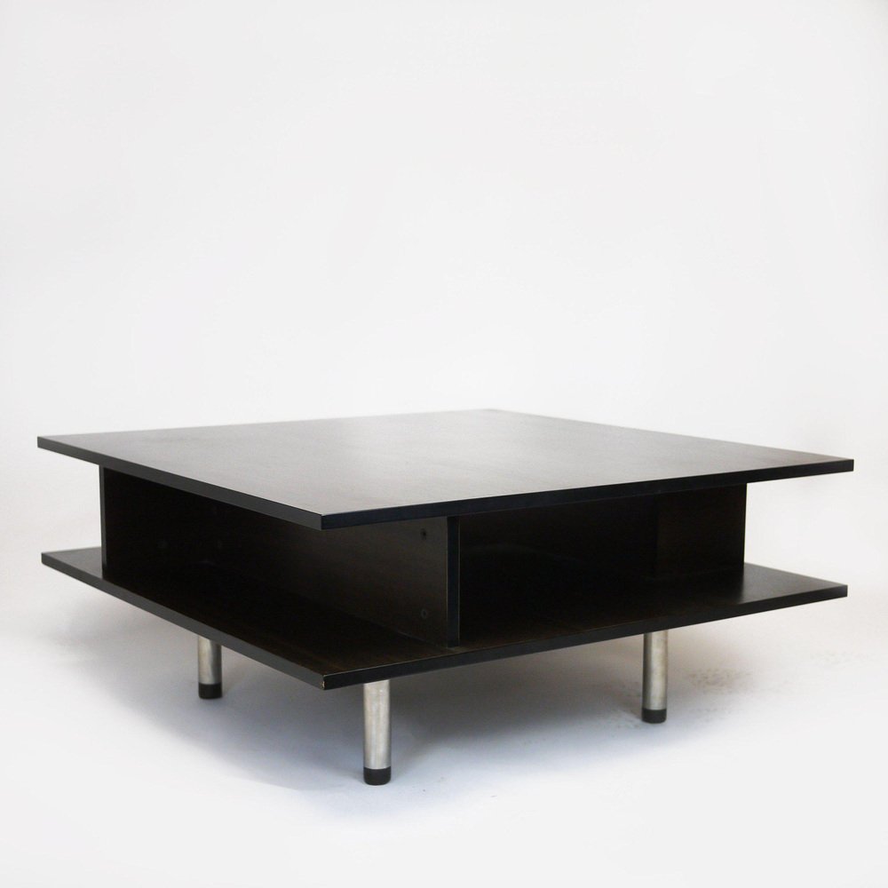 Vintage Dark Brown Formica Square Coffee Table, 1990s for sale at Pamono