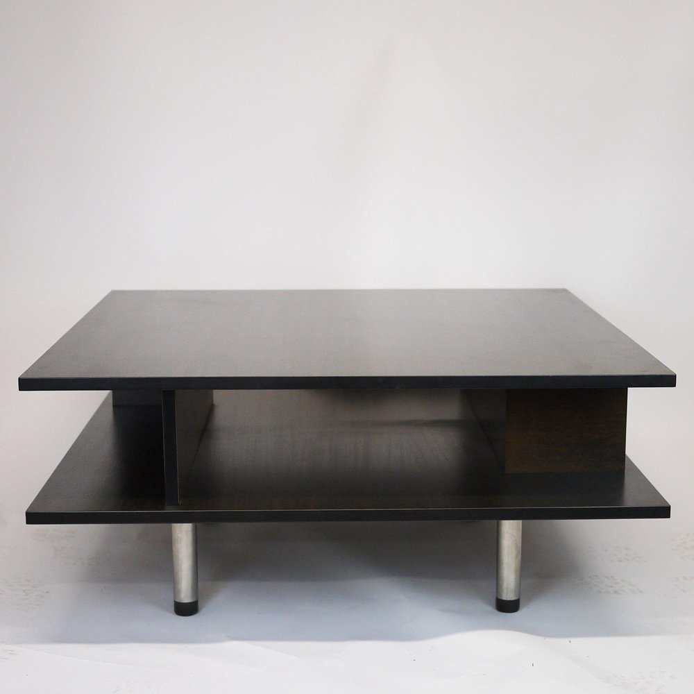 Vintage Dark Brown Formica Square Coffee Table, 1990s for sale at Pamono