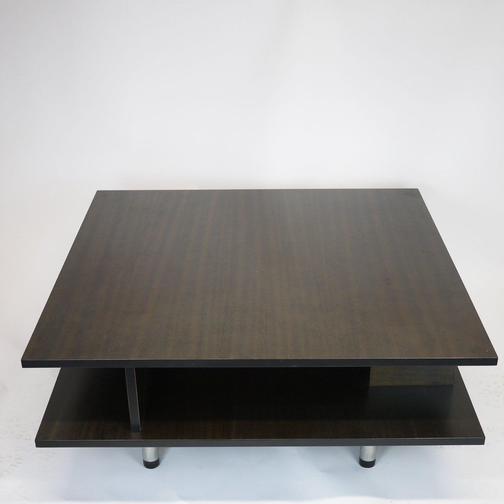 Vintage Dark Brown Formica Square Coffee Table, 1990s for sale at Pamono
