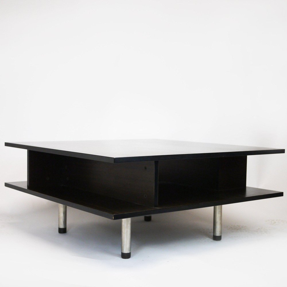 Vintage Dark Brown Formica Square Coffee Table, 1990s for sale at Pamono