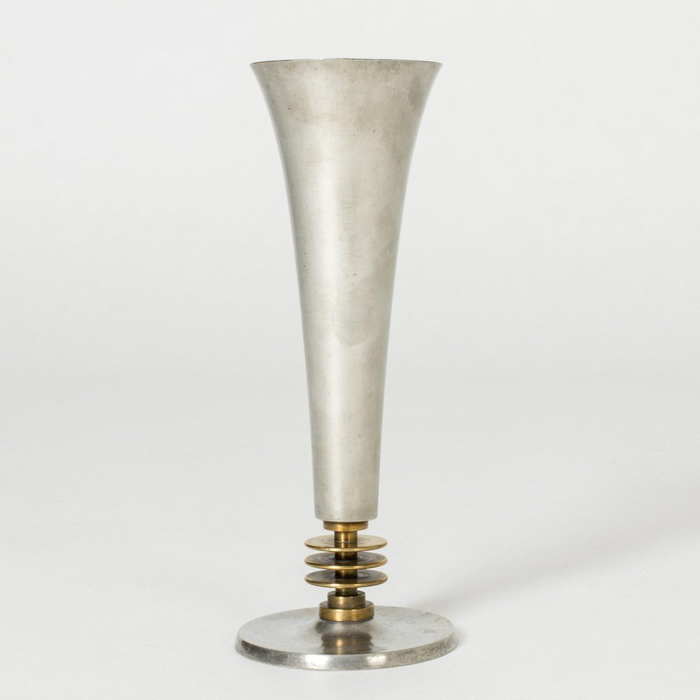 Scandinavian Modern Pewter Vase from GAB, 1934 for sale at Pamono