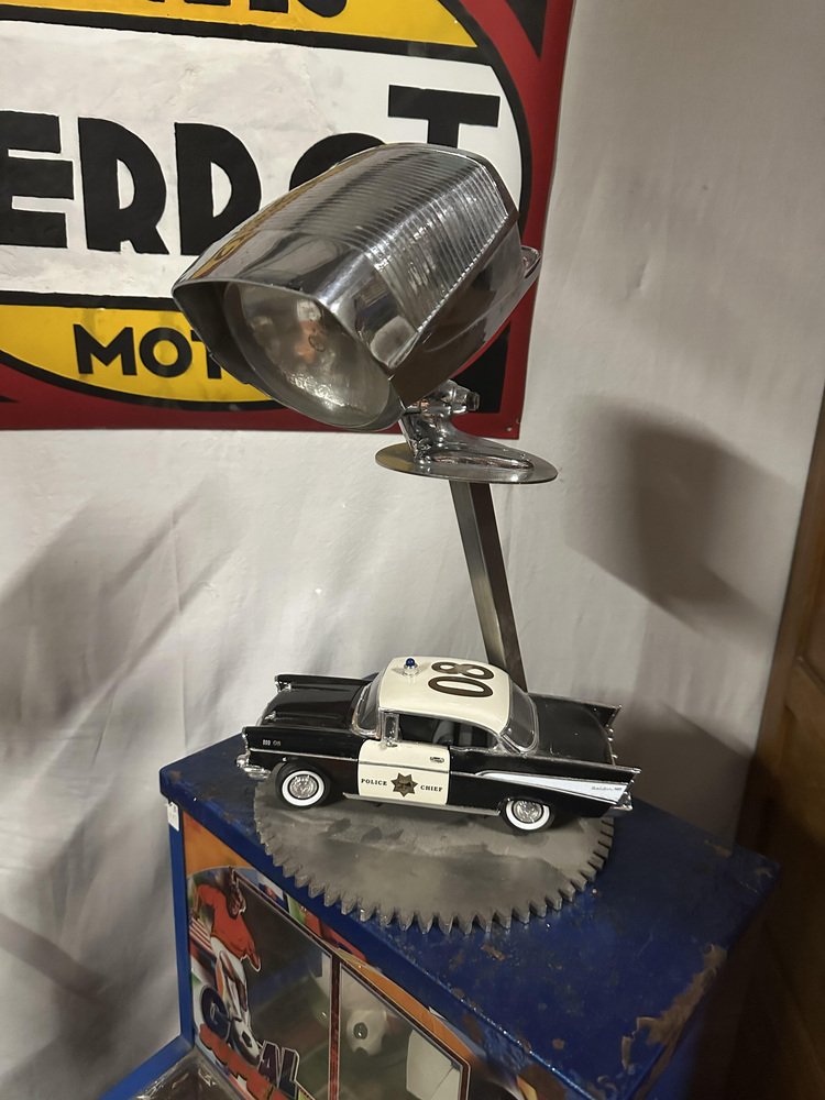 American Police Lamp with Retro Headlight, 1960s for sale at Pamono