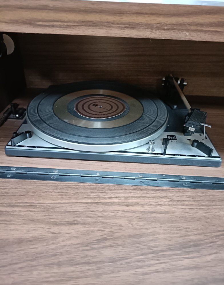 Hifi Cabinet FM Stereo Tuner and Dual 1211 Vinyl Plate from Grundig ...