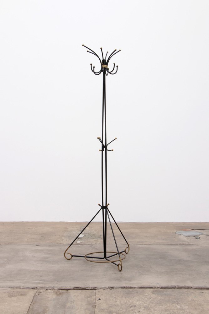 French Hand-Forged Iron Coat Rack attributed to Jean Royere, 1960s for ...