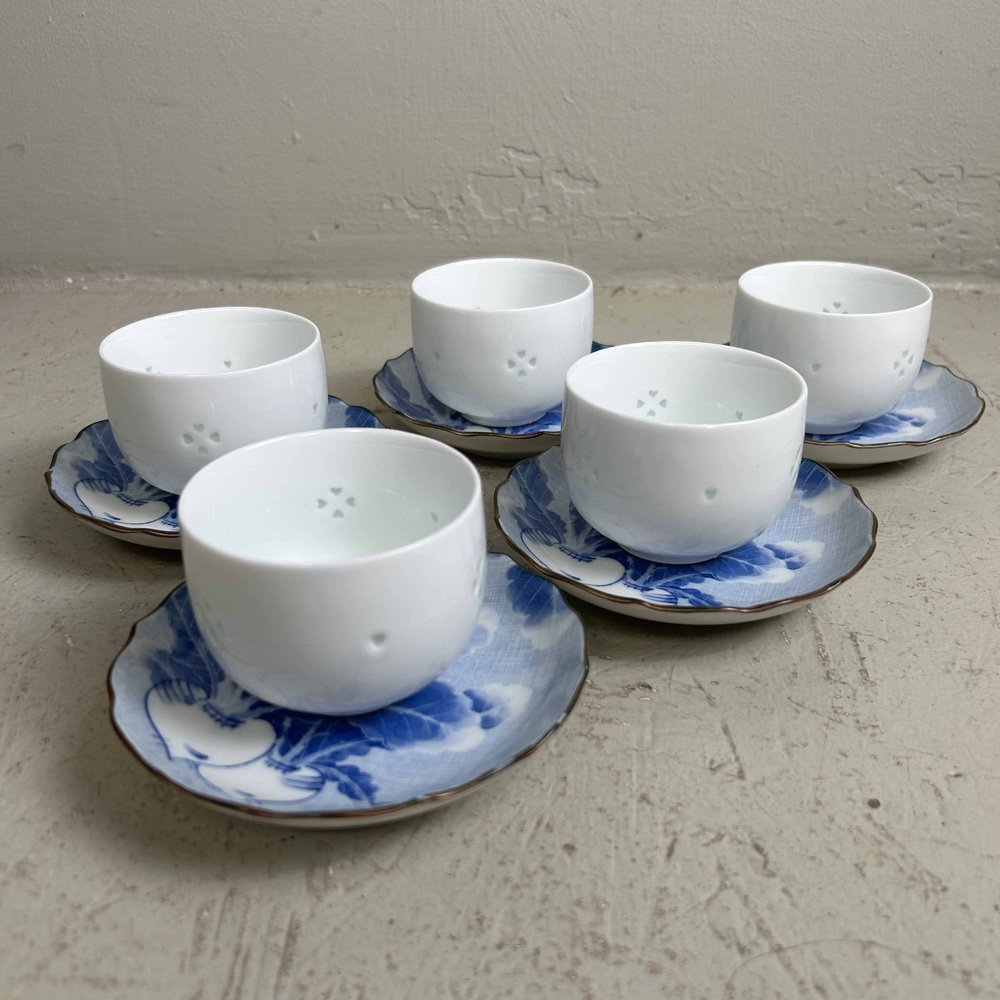 Japanese Arita Porcelain Tea Set, 1980s, Set of 10 for sale at Pamono