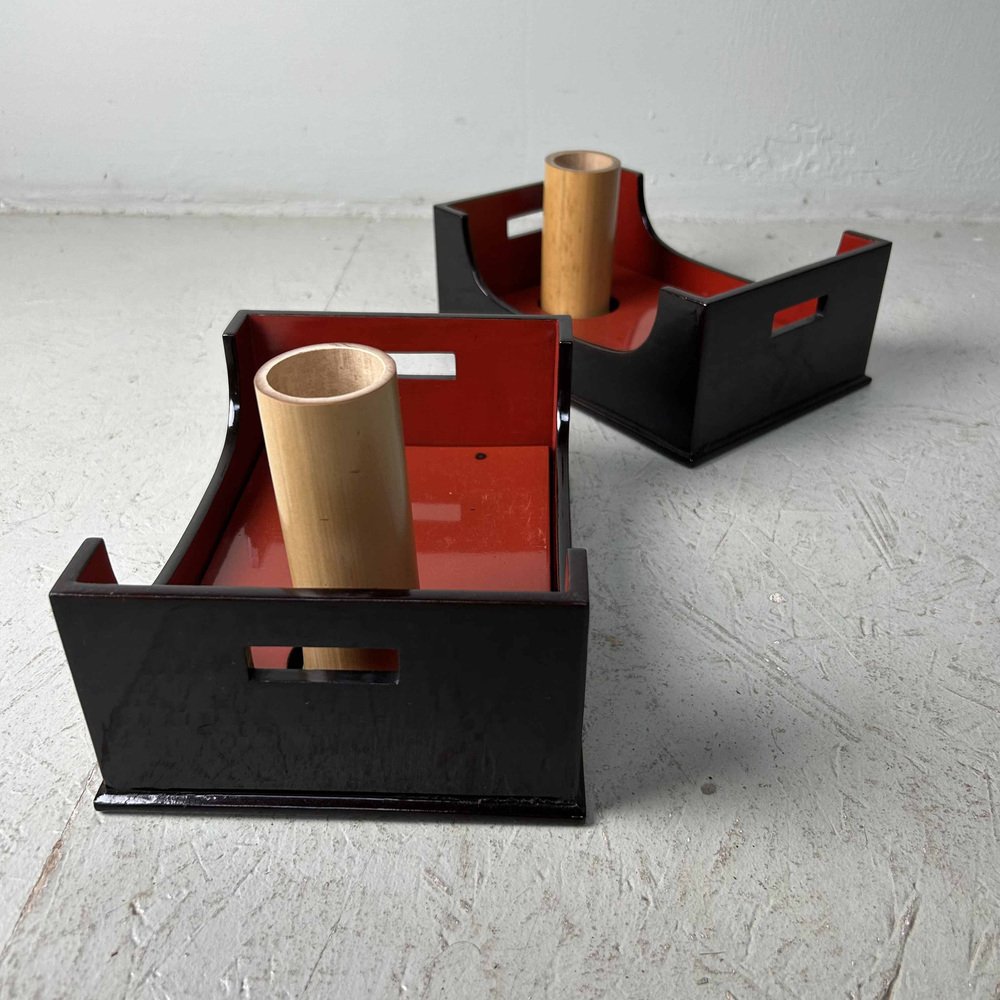 Early Shōwa Era Japanese Tabako Bon Smoking Tables, 1930s, Set of 2 for ...