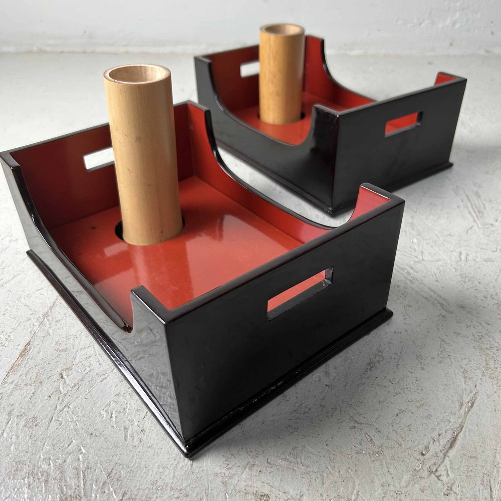 Early Shōwa Era Japanese Tabako Bon Smoking Tables, 1930s, Set of 2 for ...