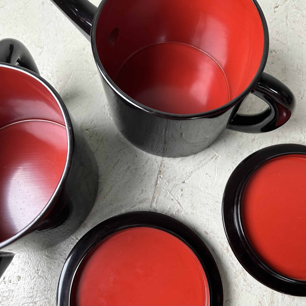 Late Taisho Era Urushi Lacquerware Tea Pourers, 1920s, Set of 2 for ...