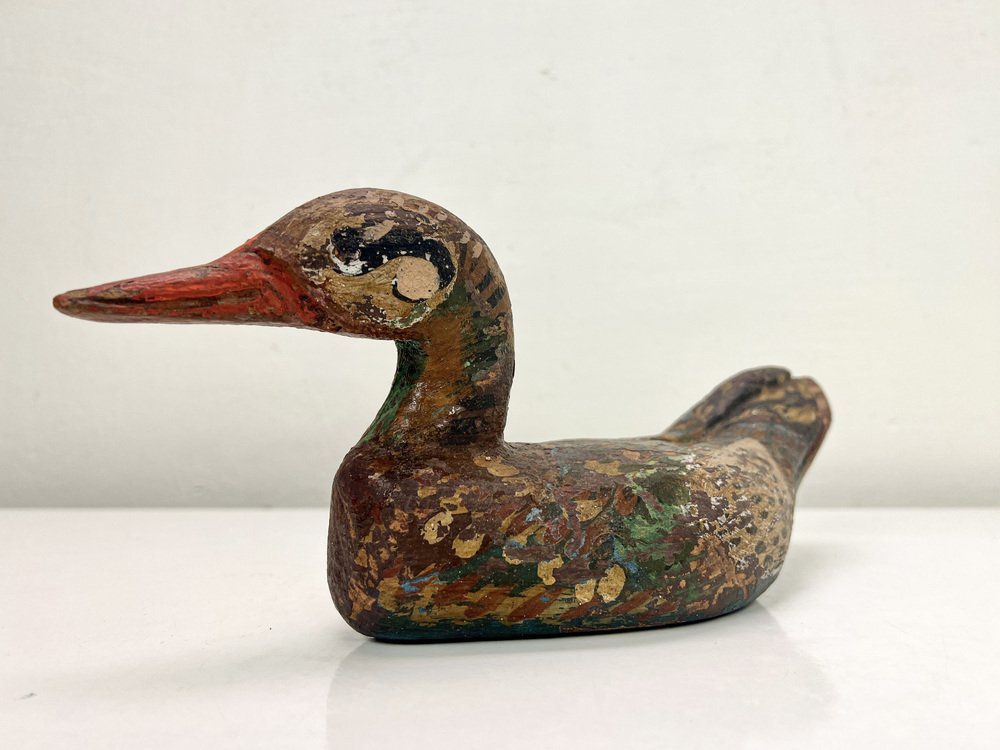 Early 20th Century French Hand Carved Duck, 1890s for sale at Pamono