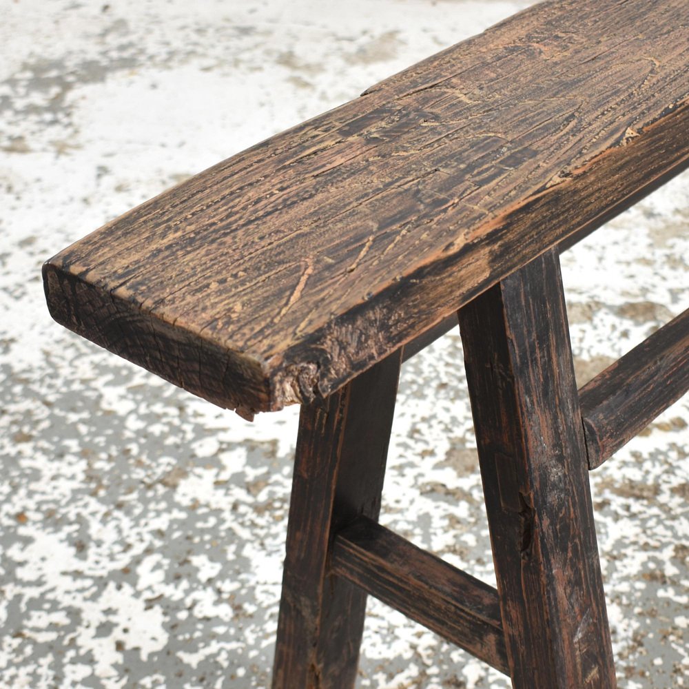 Antique Dark Elm Pig Bench, 1920s for sale at Pamono