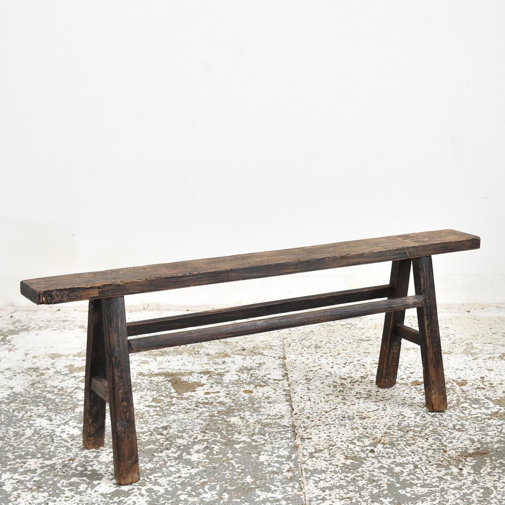 Antique Dark Elm Pig Bench, 1920s for sale at Pamono