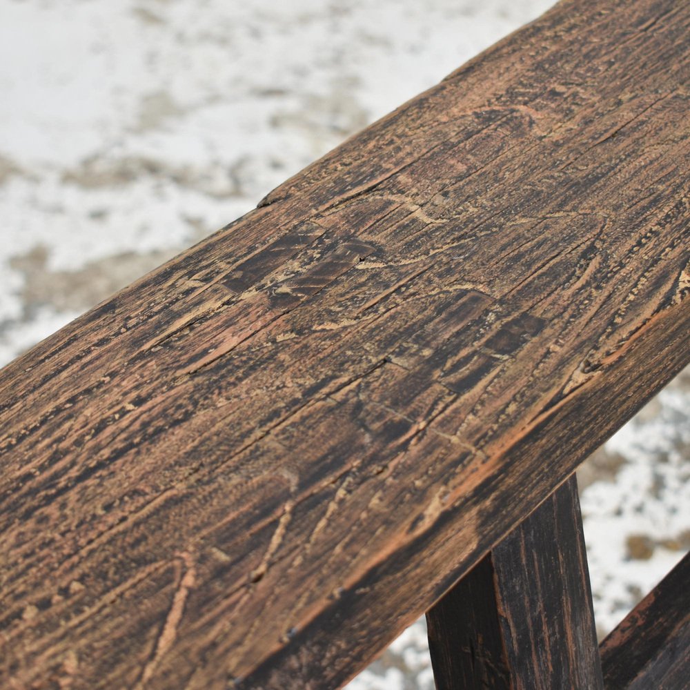 Antique Dark Elm Pig Bench, 1920s for sale at Pamono