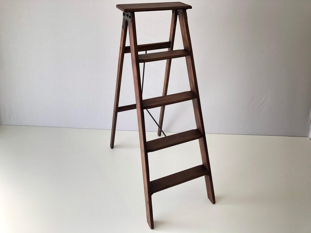 Hand-Crafted Wood Folding Ladder, 2000s for sale at Pamono