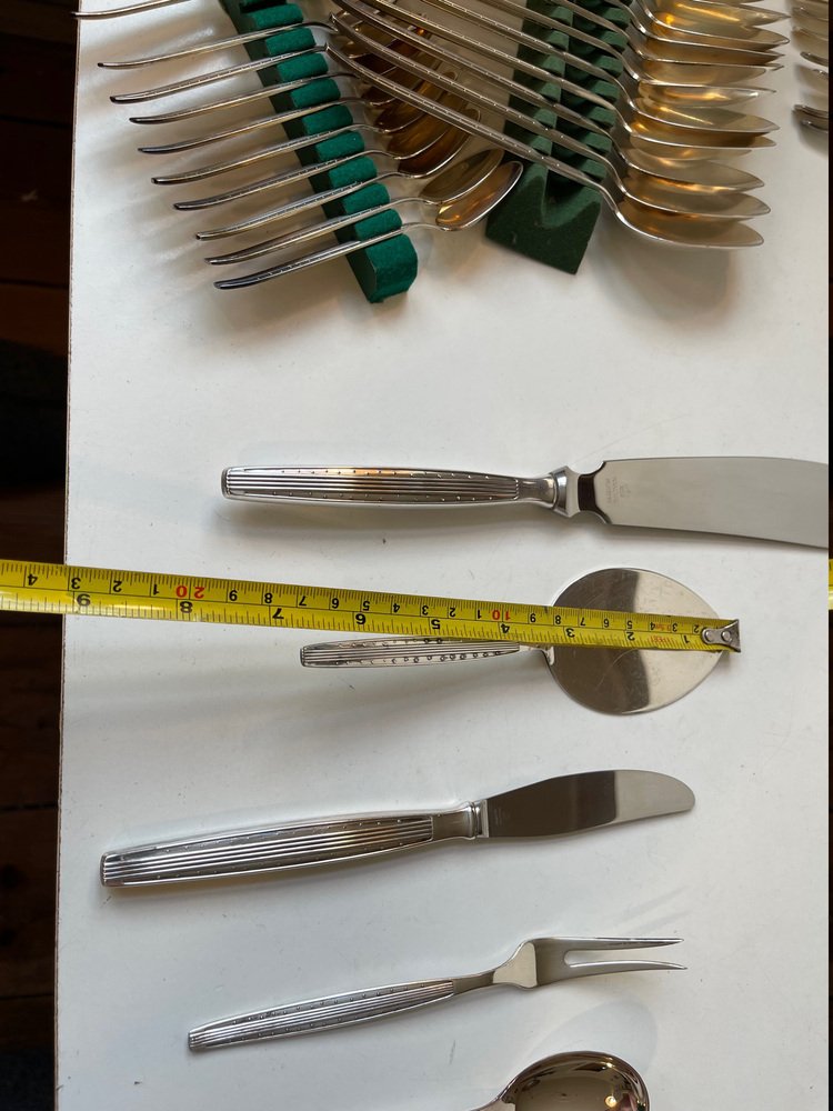 Danish Modern Silver-Plated Capri Cutlery for 12 by Kr. J. Andersen ...