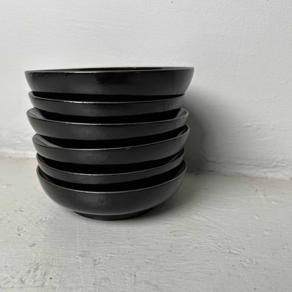 Japanese Meiji Era Utsuwa Plates in Lacquered Wood, 1890s, Set of 6 for ...
