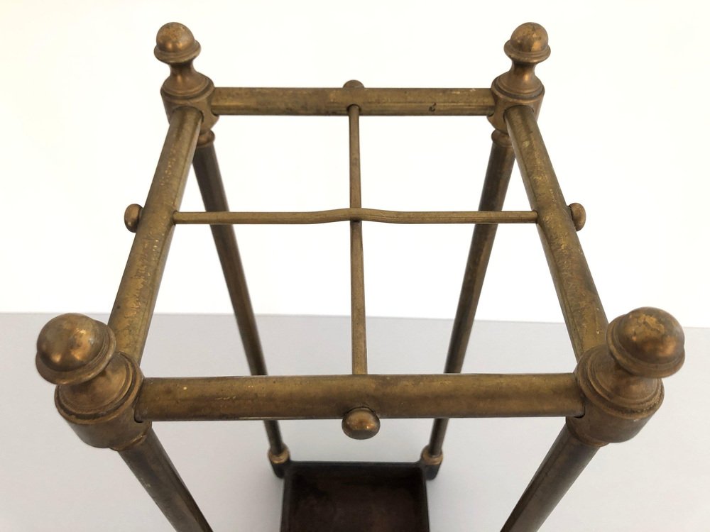 Victorian Style Brass and Iron Umbrella Stand, 1930s for sale at Pamono
