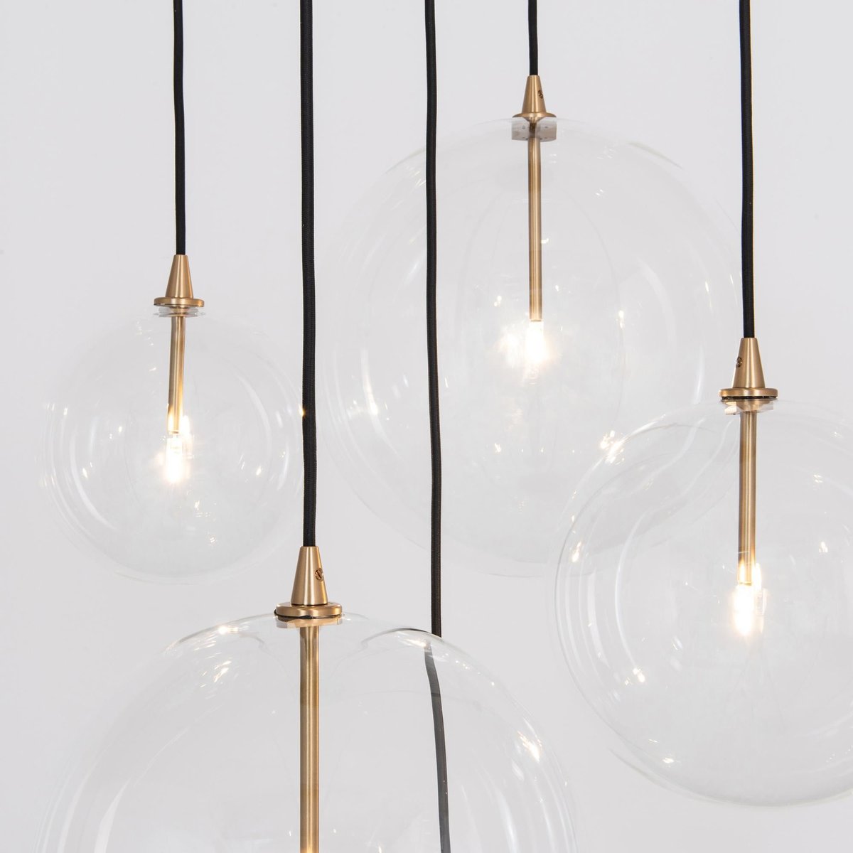 Cluster 13 Mix Brass Hanging Lamp by Schwung for sale at Pamono