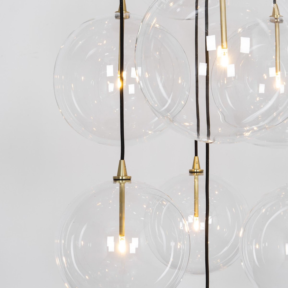 Cluster 13 Mix Brass Hanging Lamp by Schwung for sale at Pamono