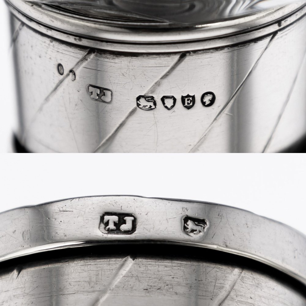 Victorian Silver and Glass Traveling Flask, London, United Kingdom ...