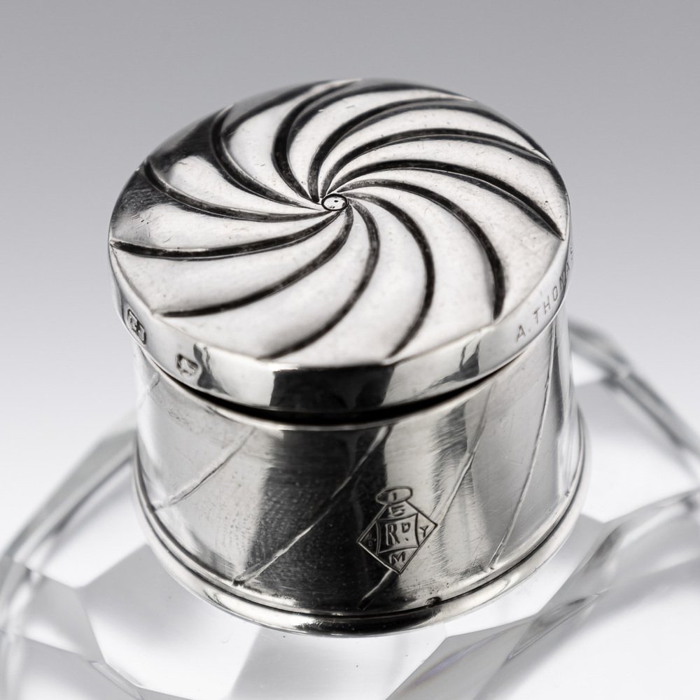 Victorian Silver and Glass Traveling Flask, London, United Kingdom ...