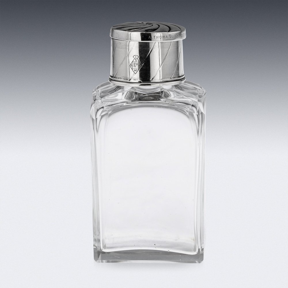 Victorian Silver and Glass Traveling Flask, London, United Kingdom ...