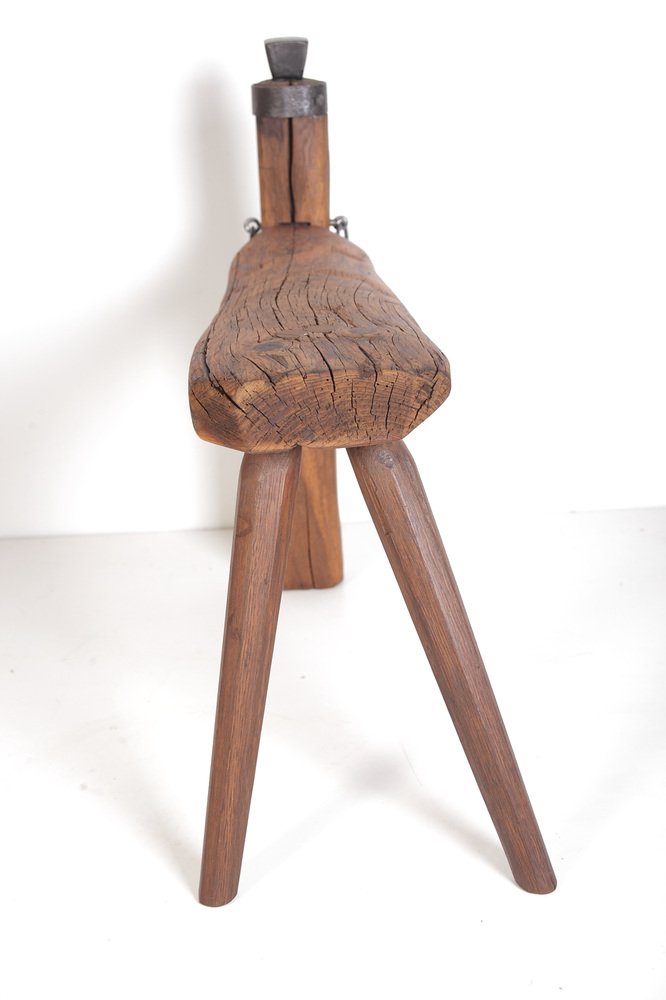 Antique Folk Spruce Stool, 1920s for sale at Pamono