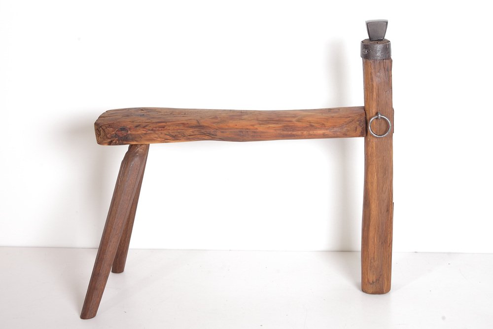 Antique Folk Spruce Stool, 1920s for sale at Pamono