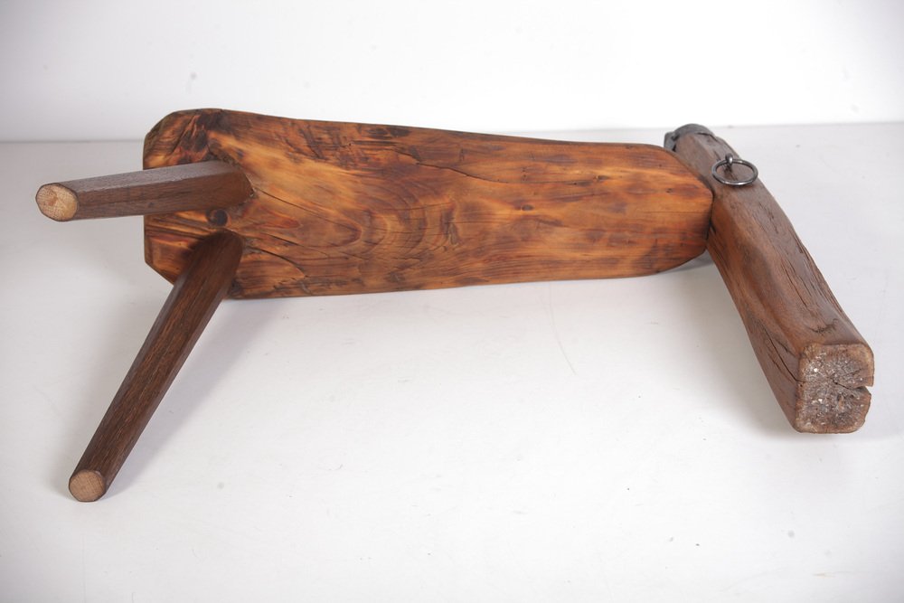 Antique Folk Spruce Stool, 1920s for sale at Pamono