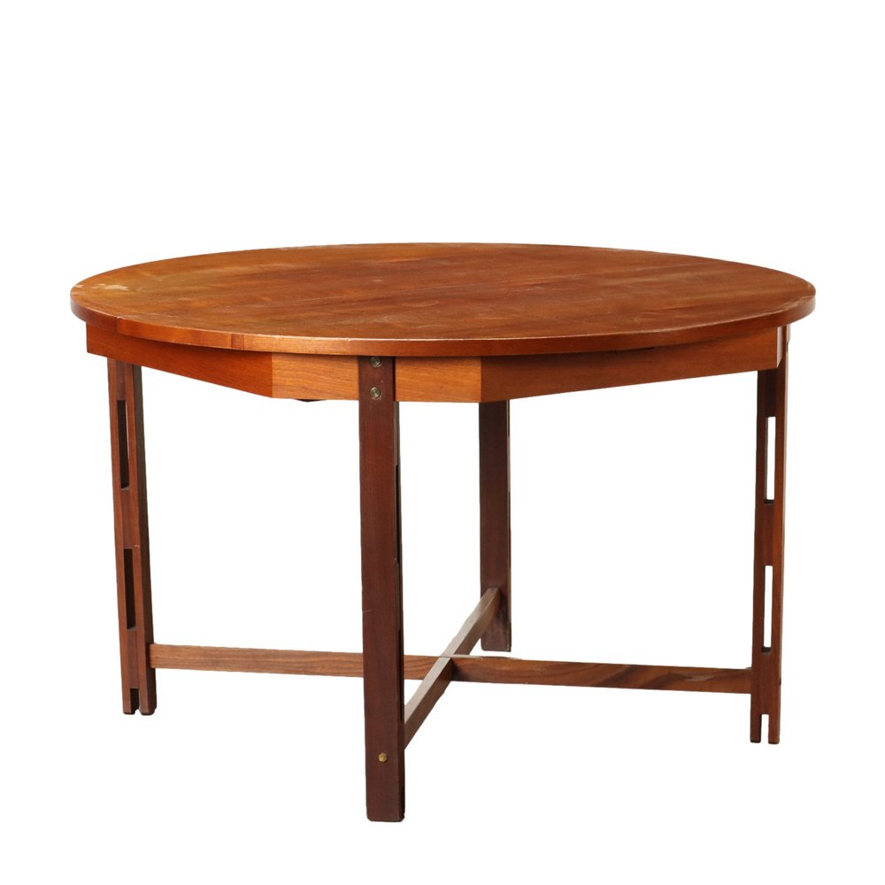 Stained Beech Table with Teak Veneer Top, 1960s for sale at Pamono