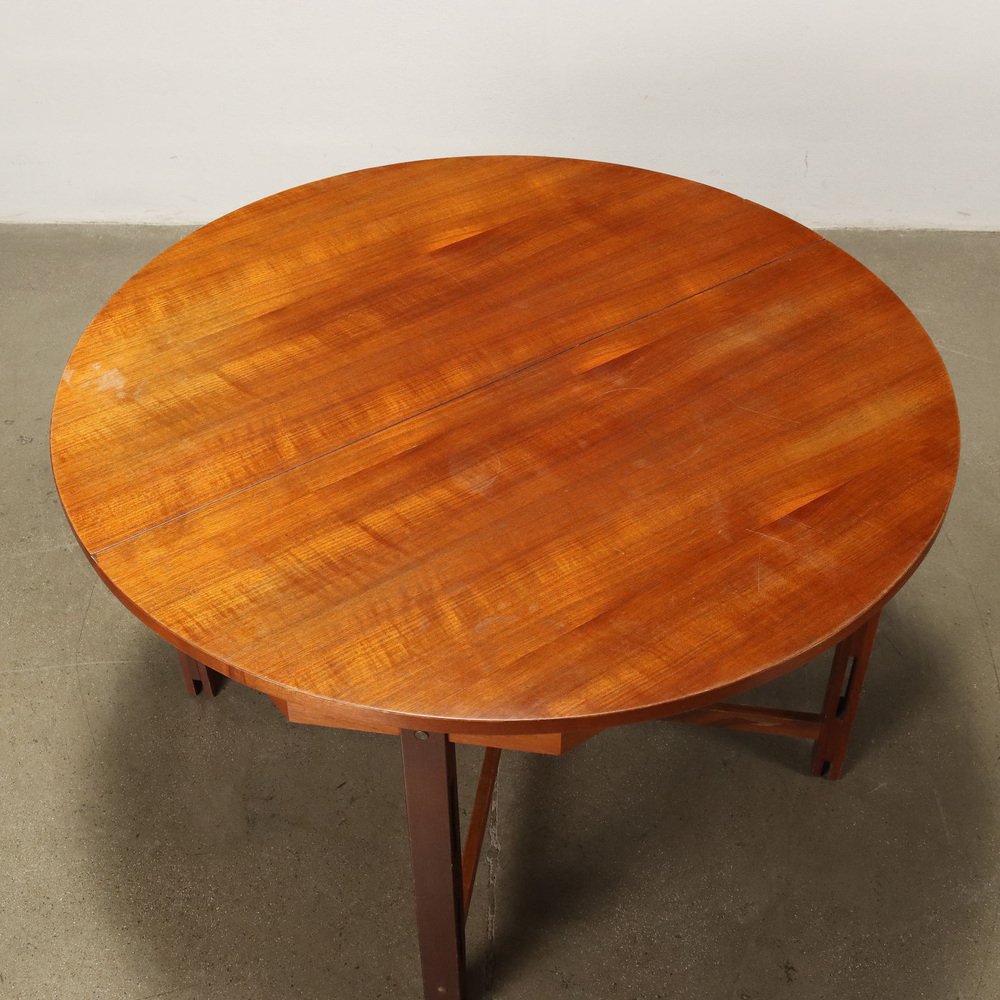 Stained Beech Table with Teak Veneer Top, 1960s for sale at Pamono