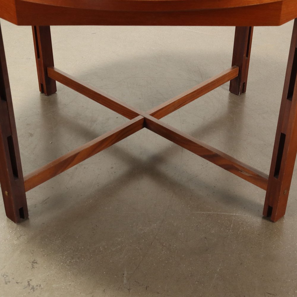 Stained Beech Table with Teak Veneer Top, 1960s for sale at Pamono