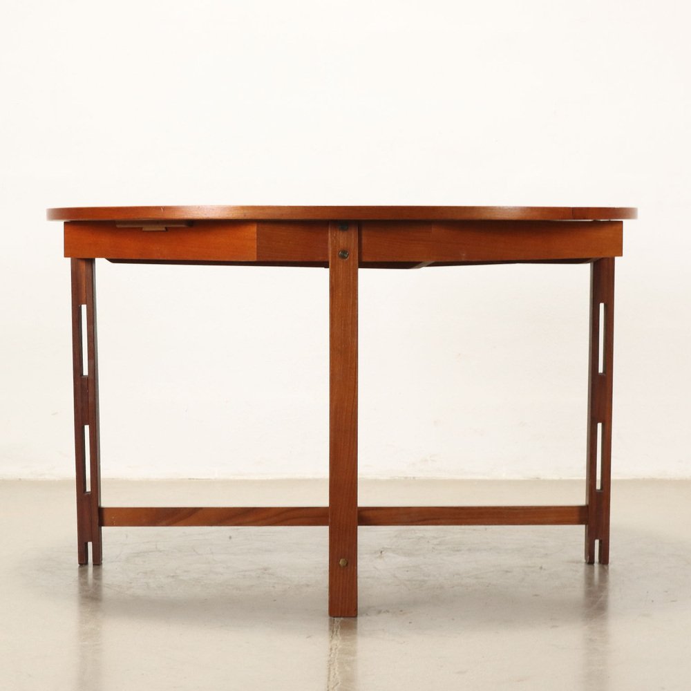 Stained Beech Table with Teak Veneer Top, 1960s for sale at Pamono