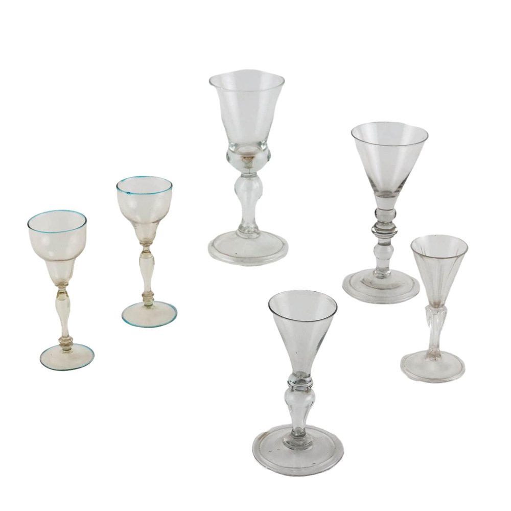 Murano Glass Glasses, Italy, 18th Century, Set of 6 for sale at Pamono