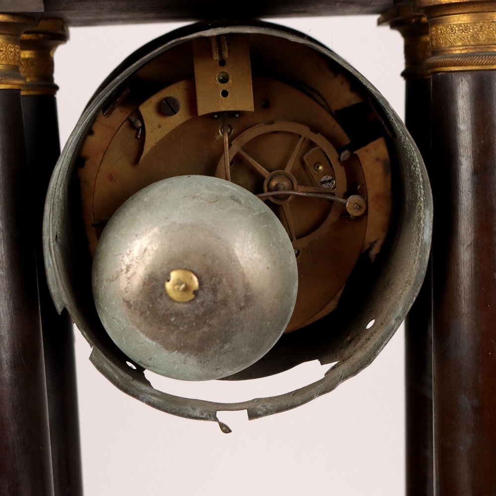 Antique Temple Shaped Clock in Gilded Bronze for sale at Pamono