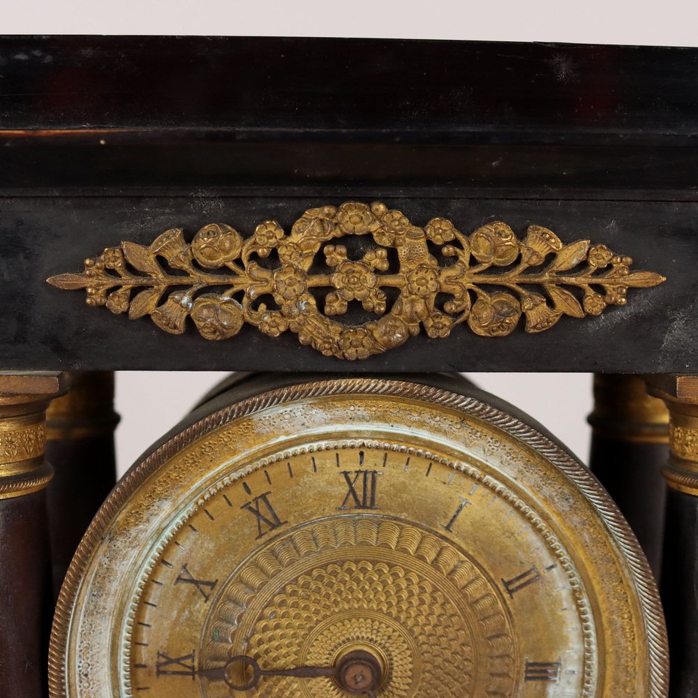 Antique Temple Shaped Clock in Gilded Bronze for sale at Pamono