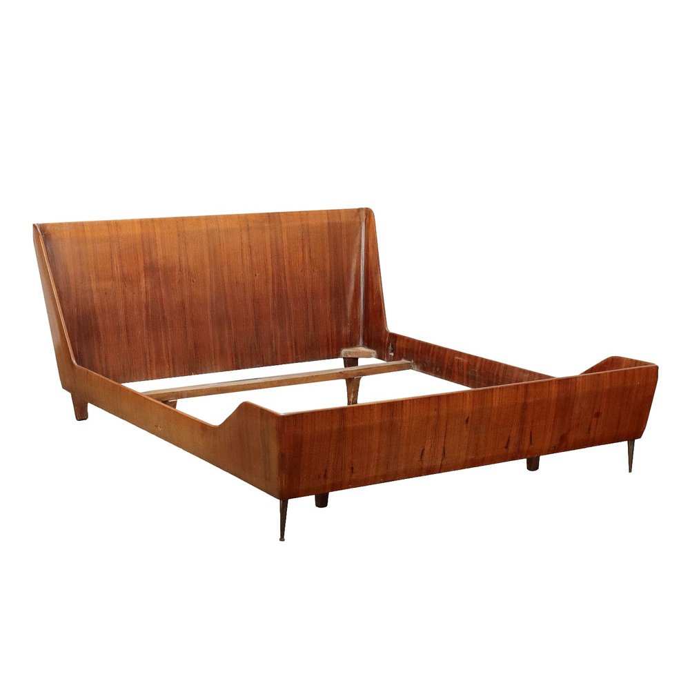 Wood Veneer Bed, Italy, 1960s for sale at Pamono