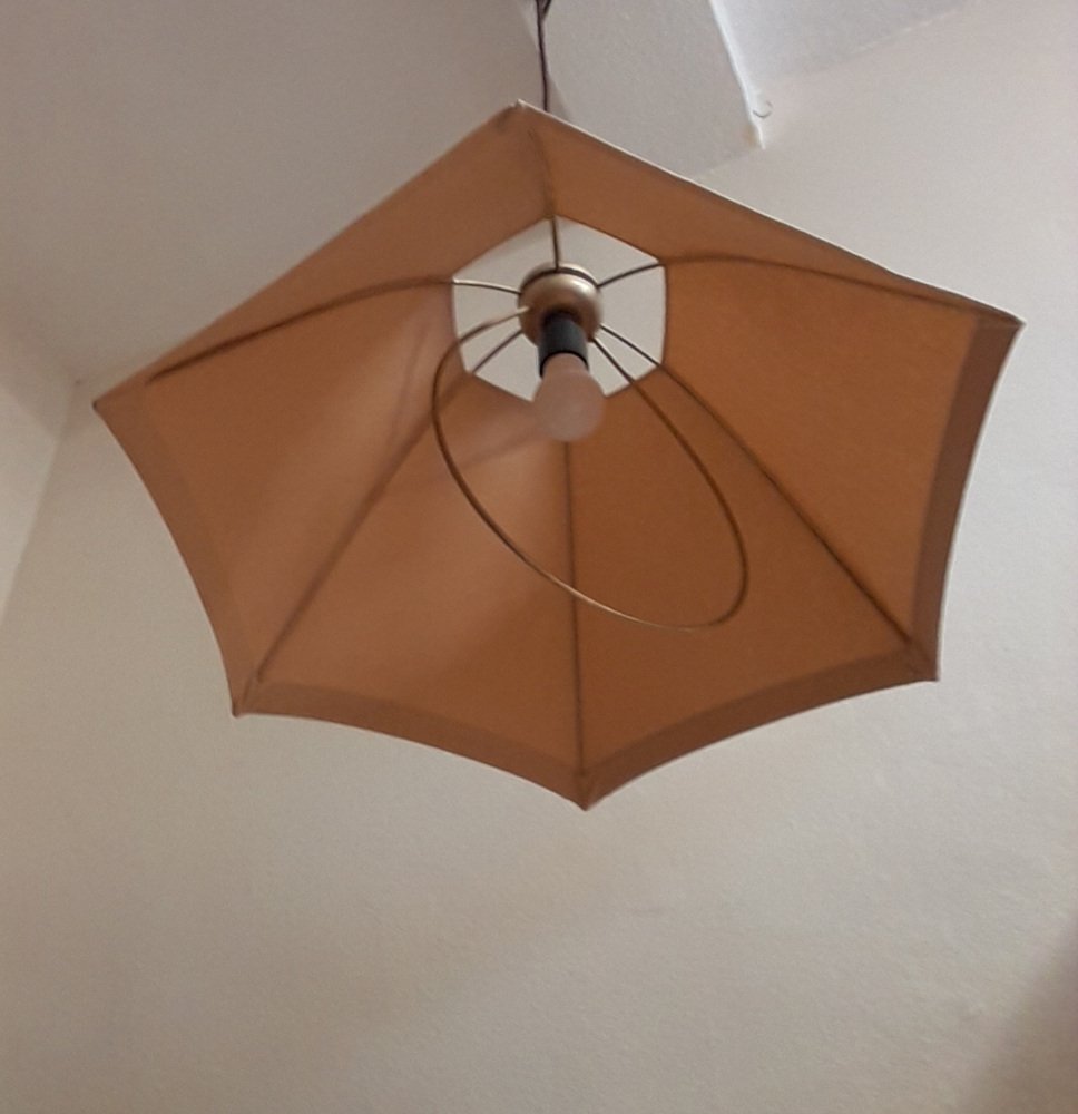 Austrian Height-Adjustable Ceiling Lamp with Beefed Fabric Screen of ...