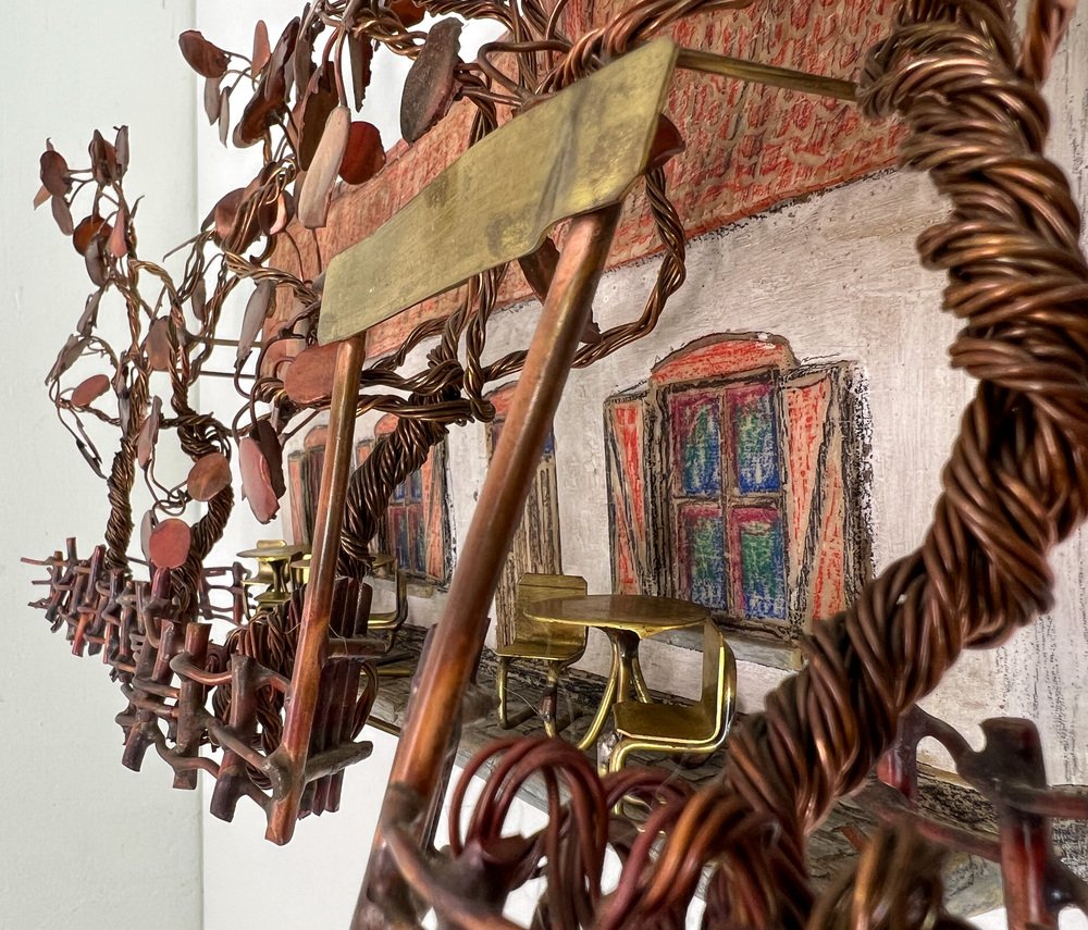 Vintage Copper and Brass Wall Art Sculpture by Daniel Dhaeseleer, 1970s ...