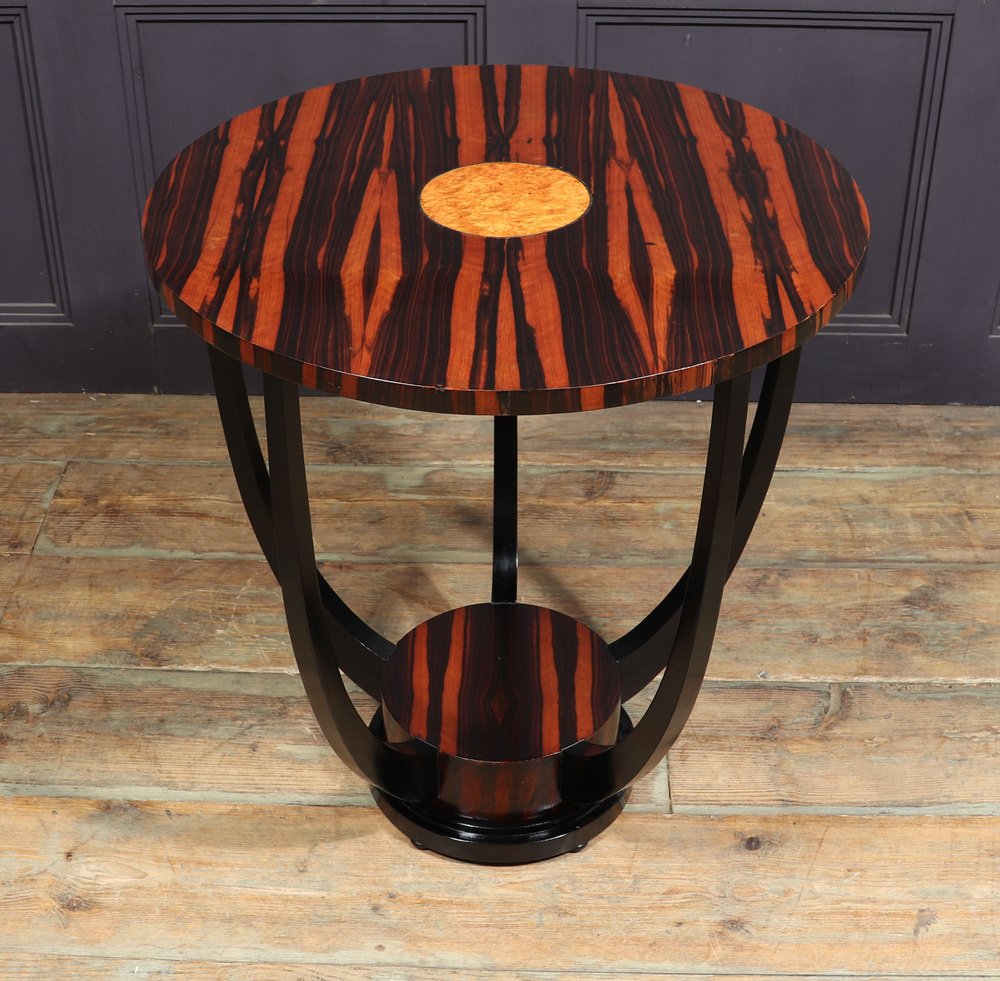 French Art Deco Macassar Ebony Side Table, 1920s for sale at Pamono