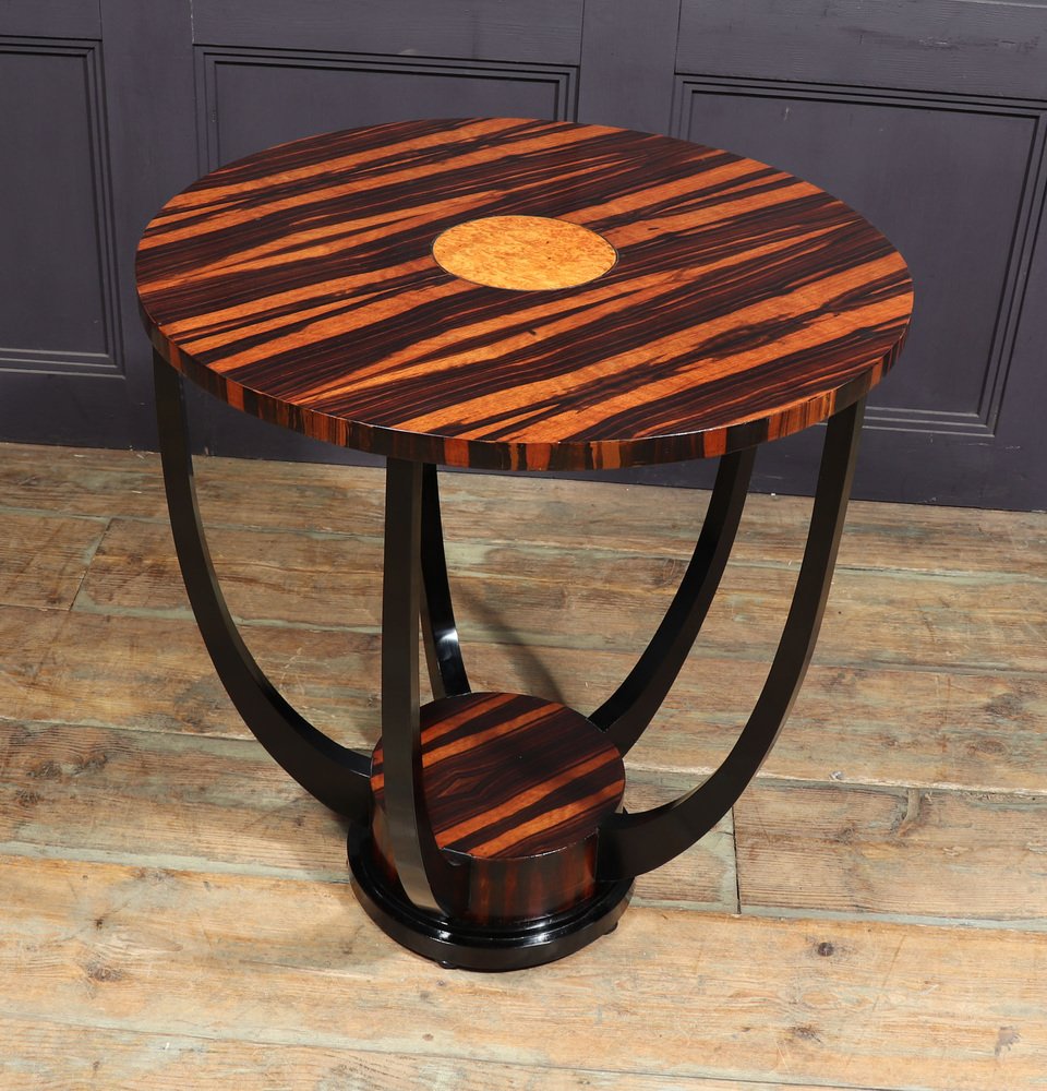 French Art Deco Macassar Ebony Side Table, 1920s for sale at Pamono